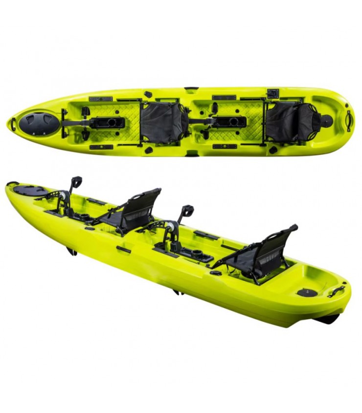 Kayak Falcon Tandem D14 - 4.30m doble con sistemas de helices Pistacho